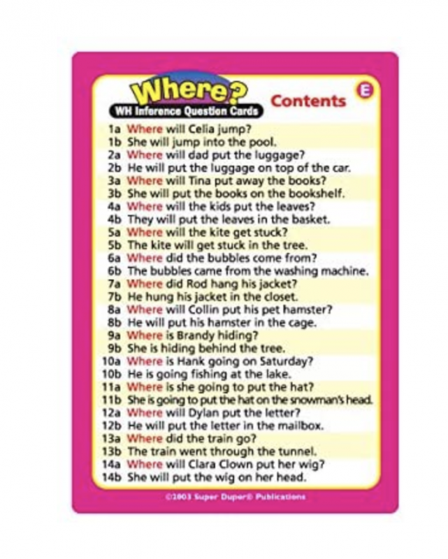 Zoom Ring Talkers® “WH” Inference Question Cards