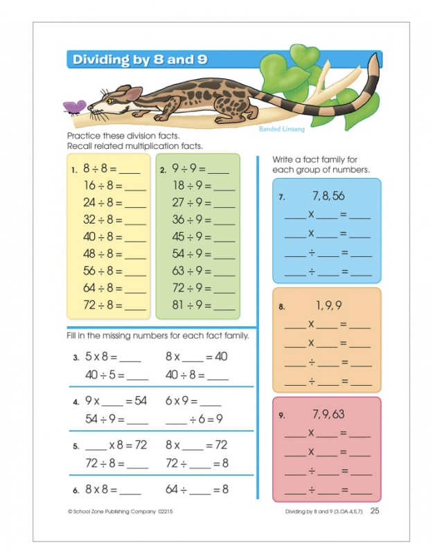 Multiplication & Division Grades 3-4 Workbook